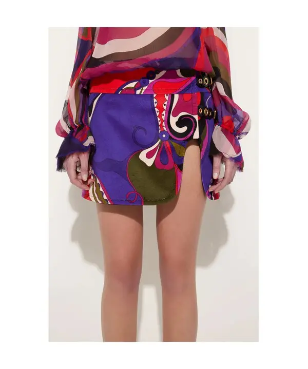 Emilio Pucci Printed Velvet Mini Skirt