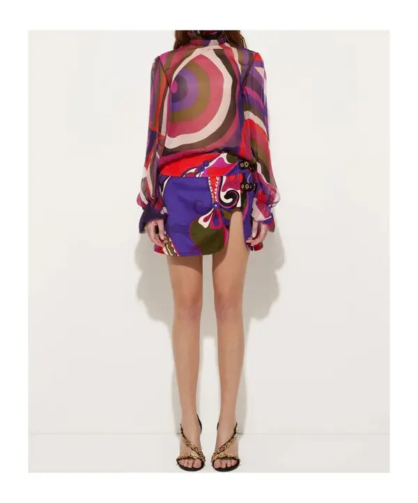 Emilio Pucci Printed Velvet Mini Skirt - Multicolor