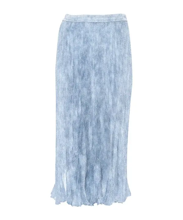 Michael Kors Floral-print Pleated Midi Skirt - Blue