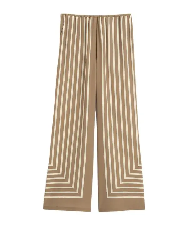 TOTEME Geometric Print Silk Palazzo Pants