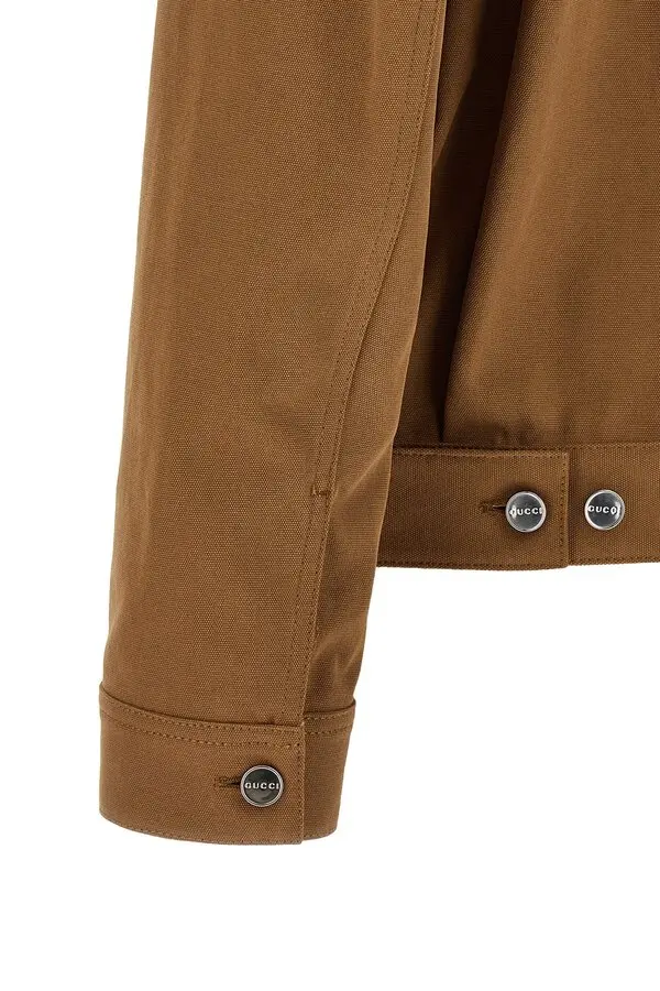 Gucci Long-sleeved Zip-up Jacket With Classic Collar - Camel