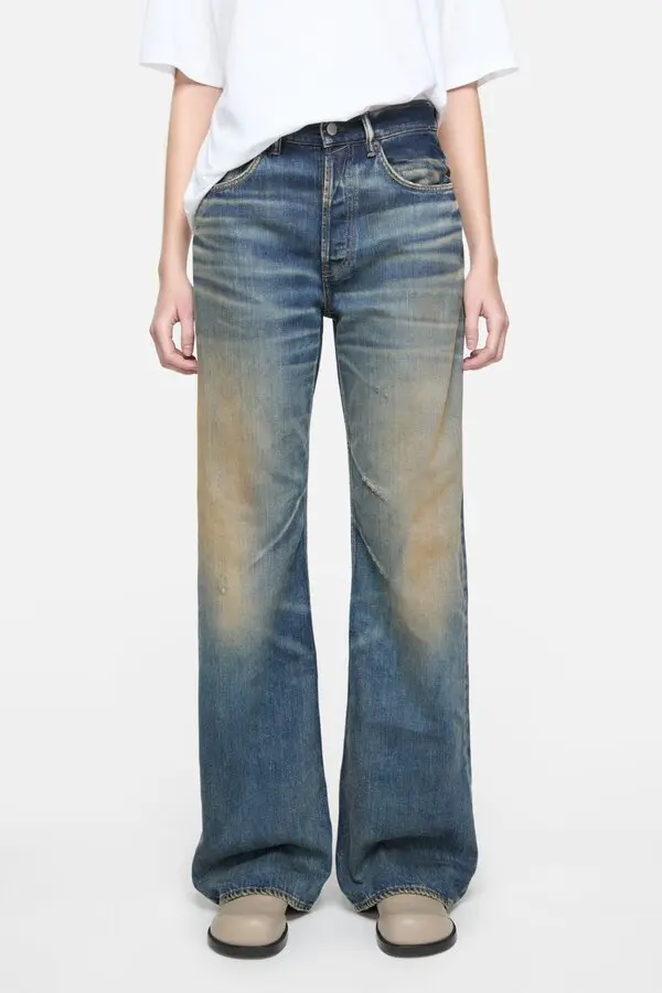 Acne Studios Relaxed Fit Wide Leg Jeans - Blue