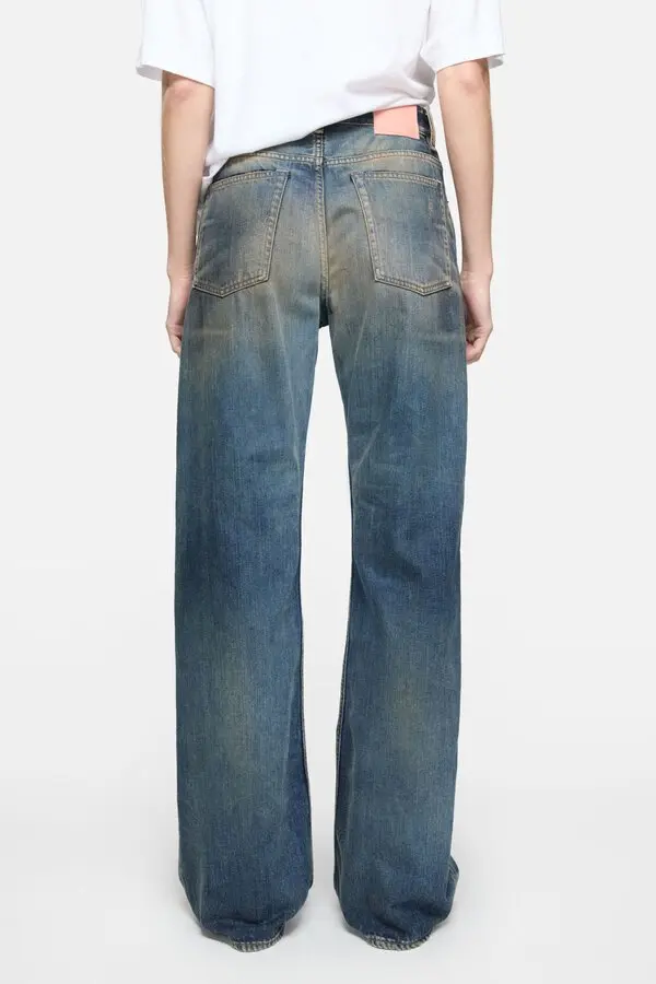 Acne Studios Relaxed Fit Wide Leg Jeans - Blue