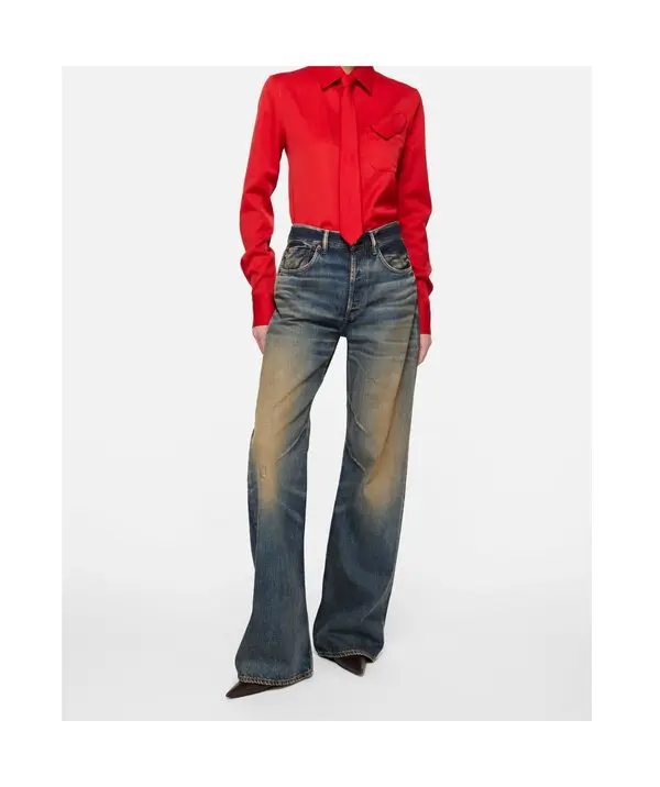 Acne Studios Relaxed Fit Wide Leg Jeans - Blue