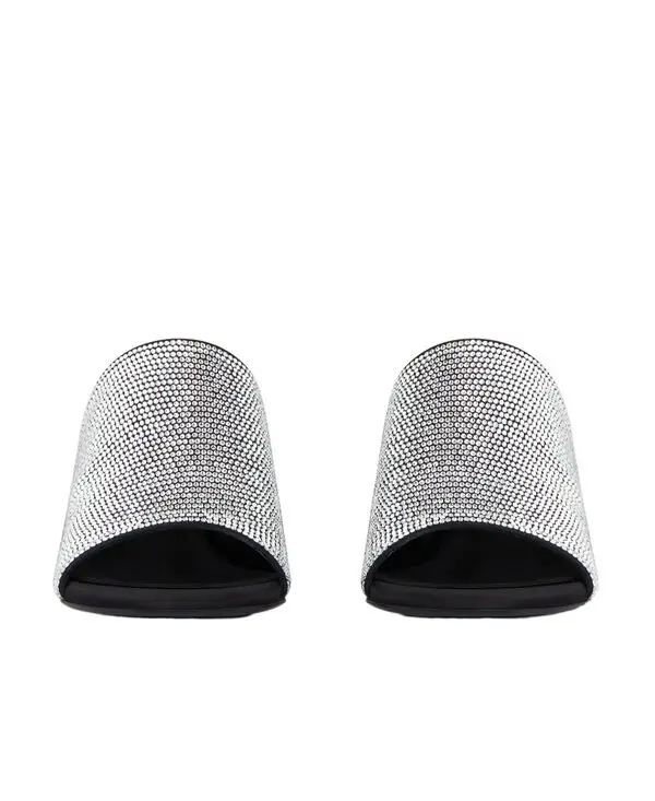 Givenchy G Cube Satin Mules With Strass Embellishment