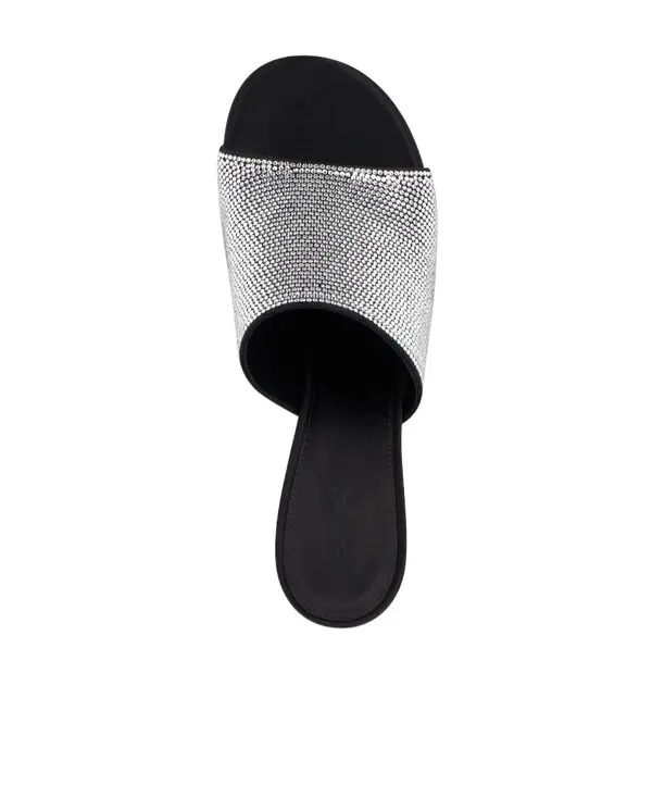 Givenchy G Cube Satin Mules With Strass Embellishment