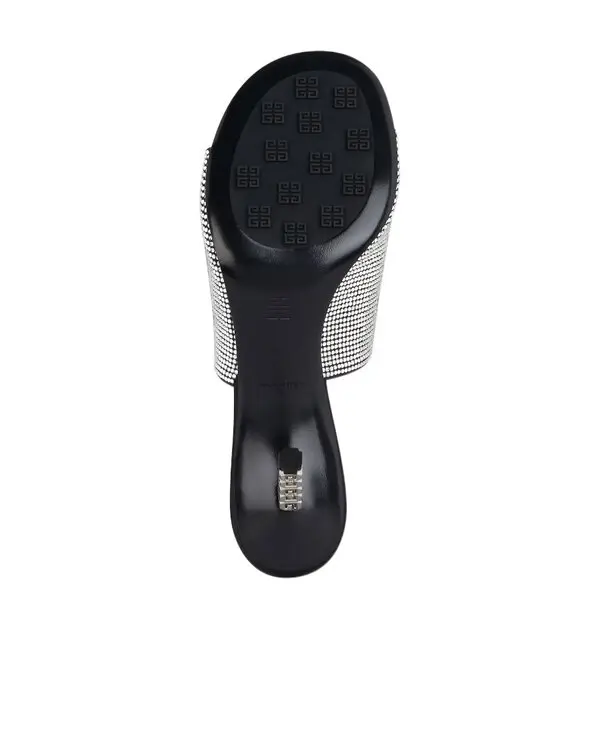 Givenchy G Cube Satin Mules With Strass Embellishment