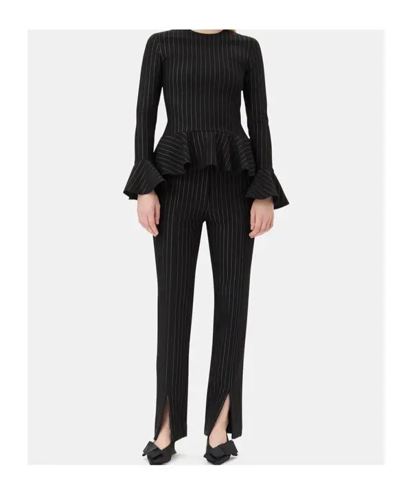 GANNI Stripe Mid Waist Trousers