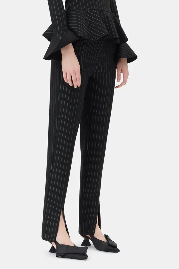 GANNI Stripe Mid Waist Trousers
