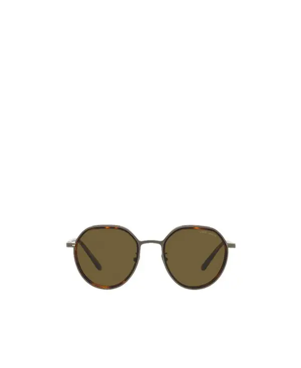 Giorgio Armani Oval Tortoiseshell Logo Sunglasses - Green