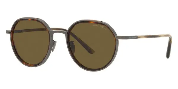 Giorgio Armani Oval Tortoiseshell Logo Sunglasses - Green