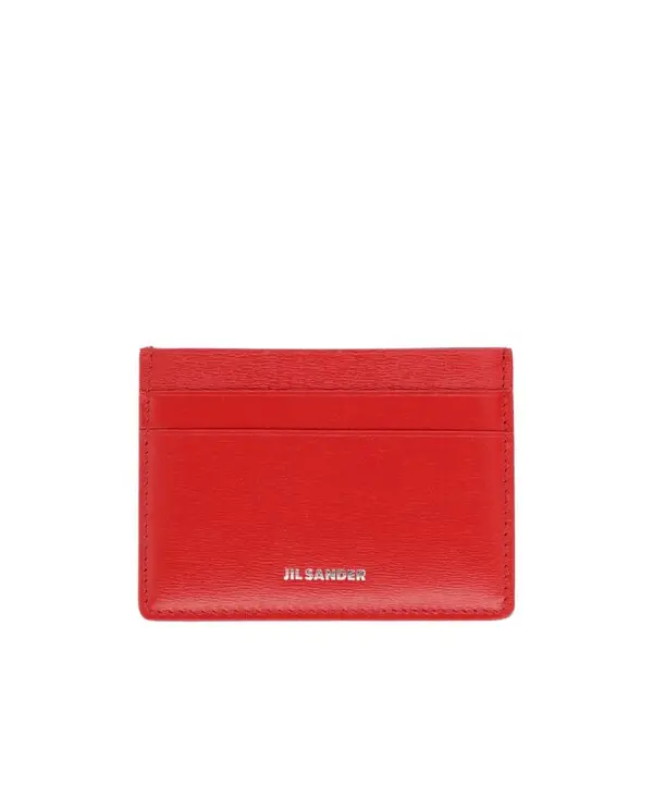 JIL SANDER Leather Cardholder Wallet - Red