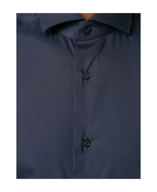 XACUS Long-sleeved Curved Hem Shirt - Black