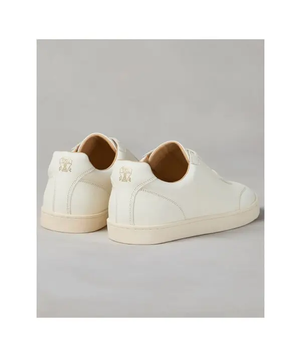 Brunello Cucinelli Round Toe Lace-up Sneakers - White