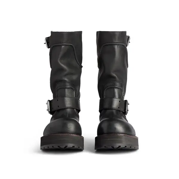 Balenciaga Buckled Leather Boots