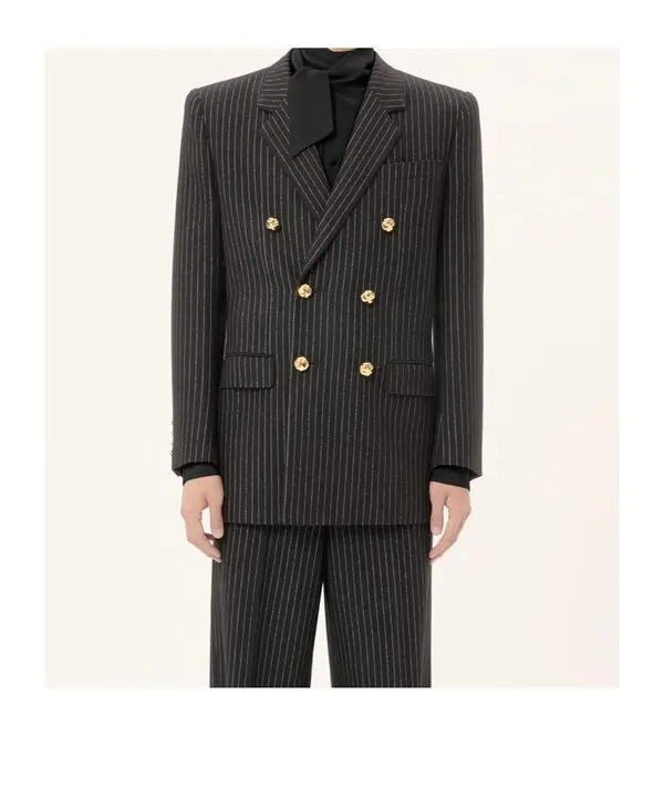 Valentino Garavani Double-breasted Striped Blazer
