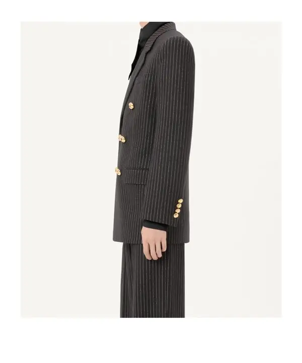 Valentino Garavani Double-breasted Striped Blazer