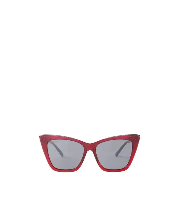 JIMMY CHOO Cat-eye Sunglasses With Flash Temple Detail - Gray