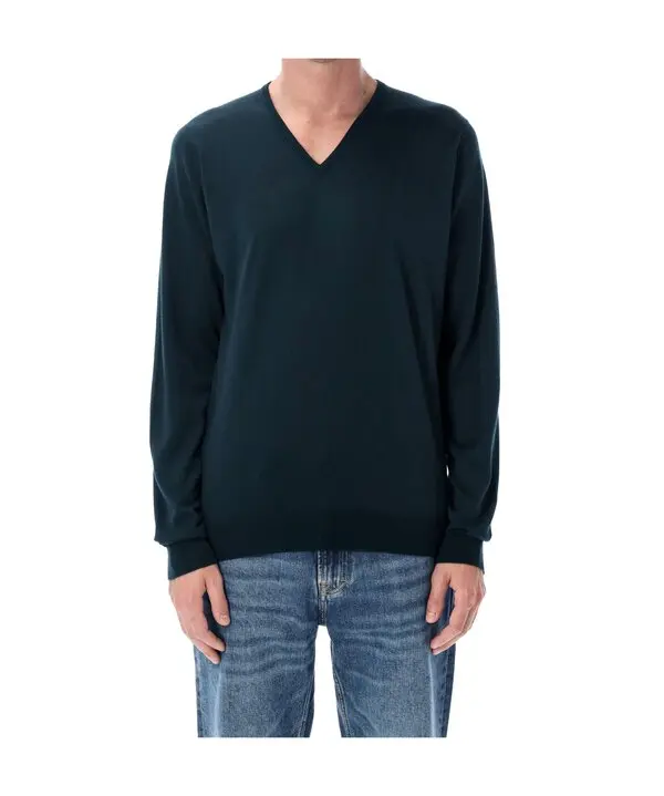 John Smedley Blenheim V-neck Knitwear - Black