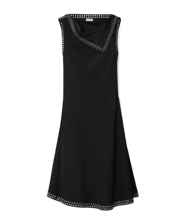 Burberry Sleeveless Flared Dress With Punk-inspired Details