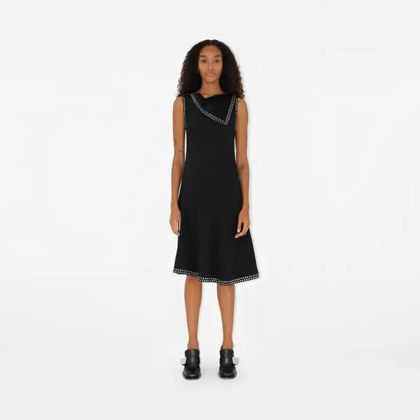 Burberry Sleeveless Flared Dress With Punk-inspired Details