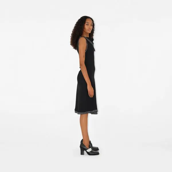 Burberry Sleeveless Flared Dress With Punk-inspired Details