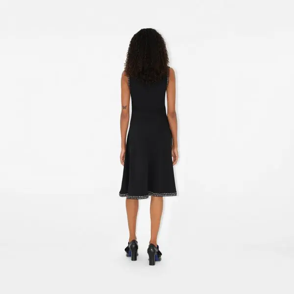 Burberry Sleeveless Flared Dress With Punk-inspired Details
