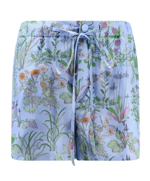 Gucci Printed Twill Shorts - Blue