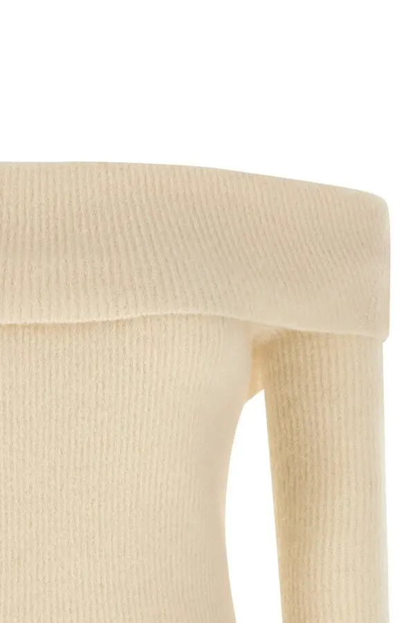 Rick Owens Off-shoulder Ribbed Jumper - Nude