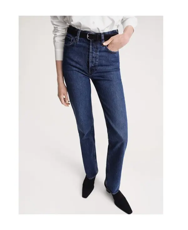 TOTEME High-waisted Straight Leg Jeans With Logo Patch