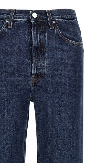 TOTEME High-waisted Straight Leg Jeans With Logo Patch