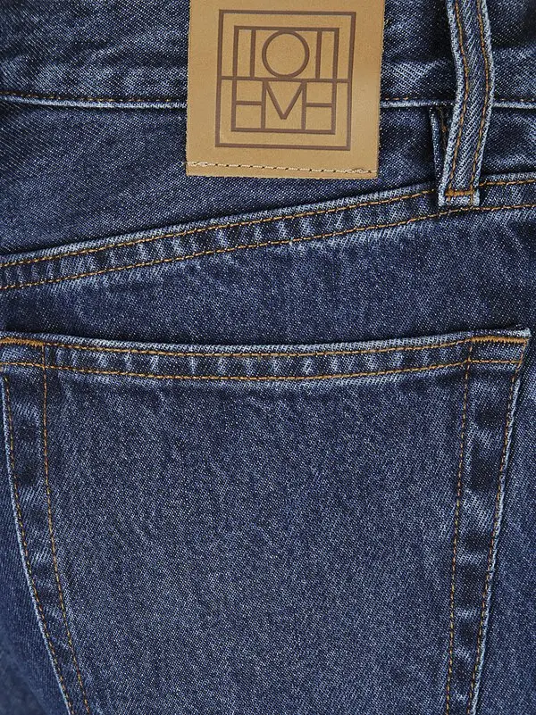 TOTEME High-waisted Straight Leg Jeans With Logo Patch