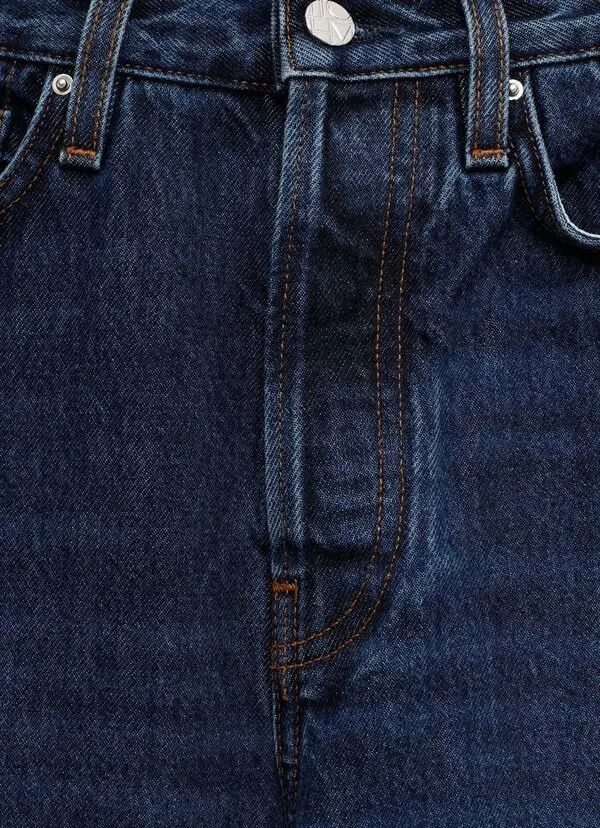 TOTEME High-waisted Straight Leg Jeans With Logo Patch