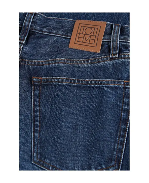 TOTEME High-waisted Straight Leg Jeans With Logo Patch