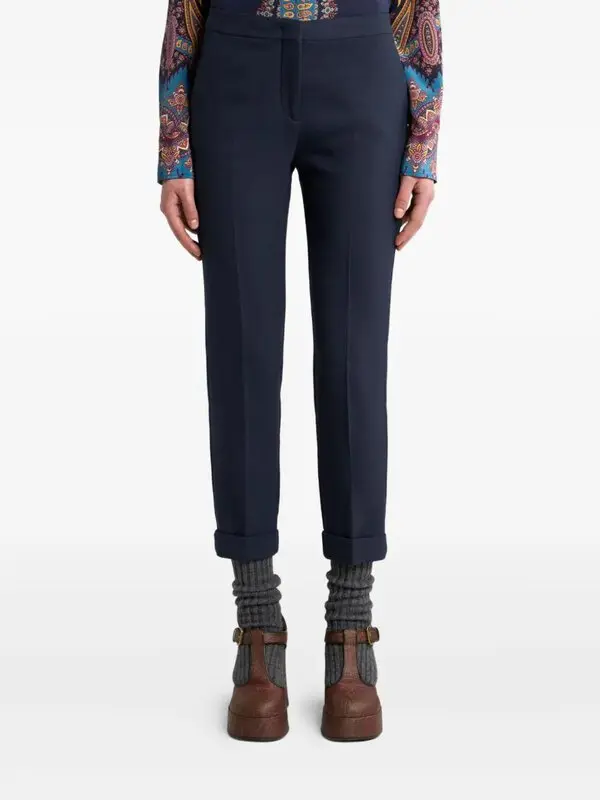 Etro Cropped Tailored Trousers - Black