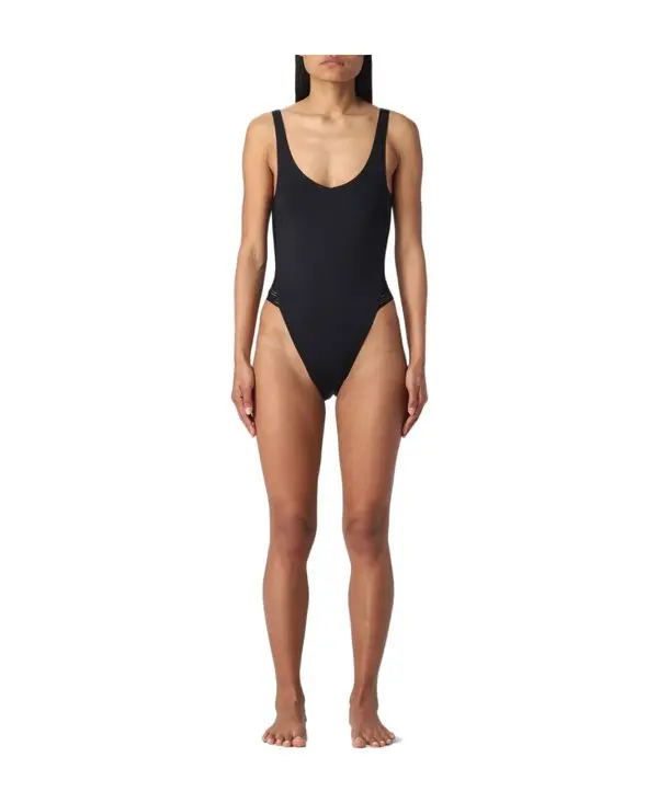 TWINSET U-neck One Piece Swimsuit With Side Straps - Brown