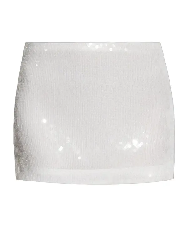 Dolce & Gabbana Sequin Embellished Mini Skirt - White