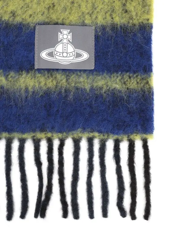 VIVIENNE WESTWOOD Logo Patch Fringed Scarf