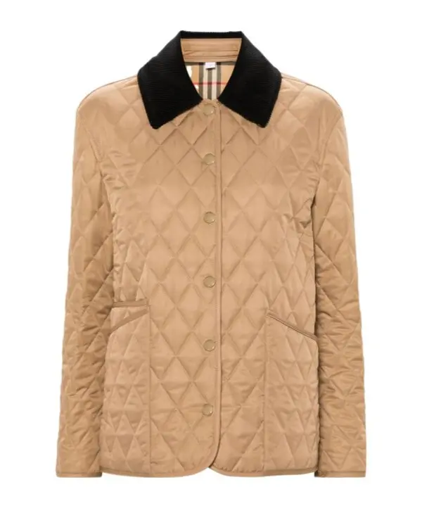 Burberry Long Sleeved Quilted Jacket - Camel