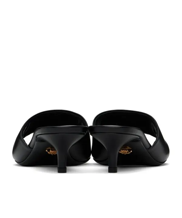 Versace Alia High Heel Open Toe Sandals With Medusa Hardware