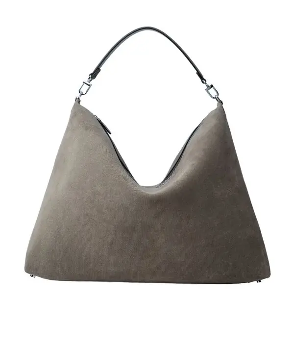 TOTEME Bevel Slouch Shoulder Bag - Gray