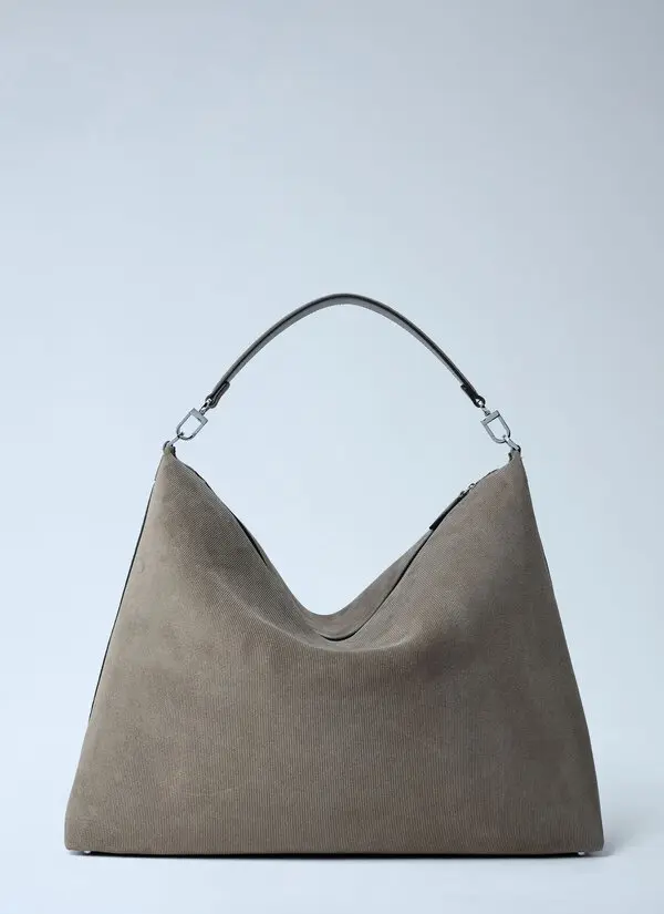 TOTEME Bevel Slouch Shoulder Bag - Gray