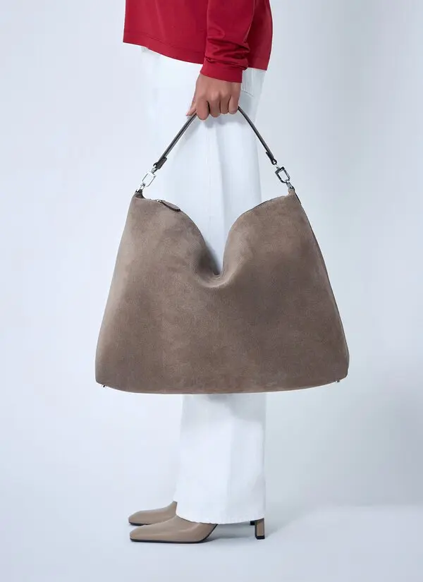 TOTEME Bevel Slouch Shoulder Bag - Gray