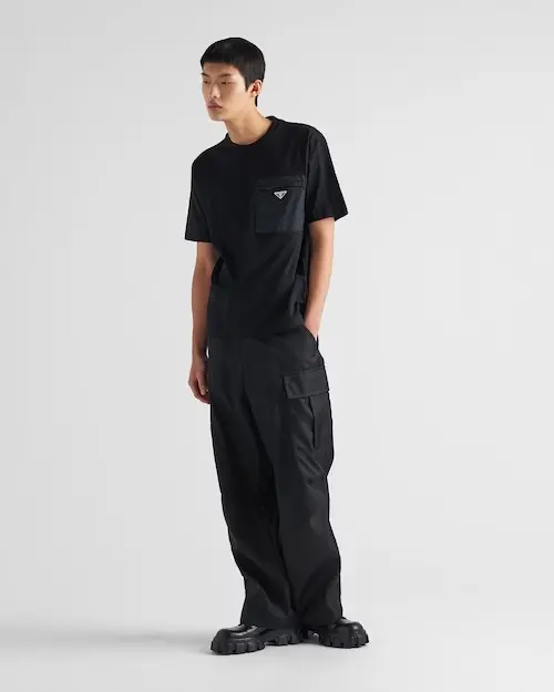 Prada Logo Patch Crewneck T-shirt