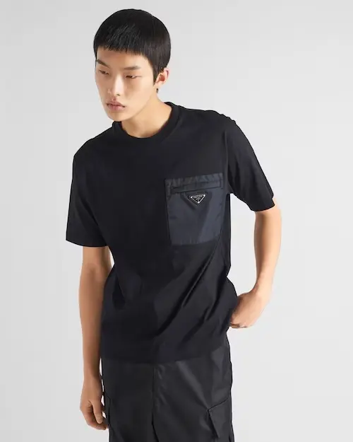 Prada Logo Patch Crewneck T-shirt