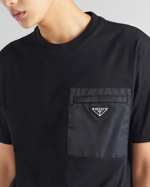 Prada Logo Patch Crewneck T-shirt