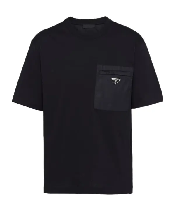 Prada Logo Patch Pocket T-shirt - Black