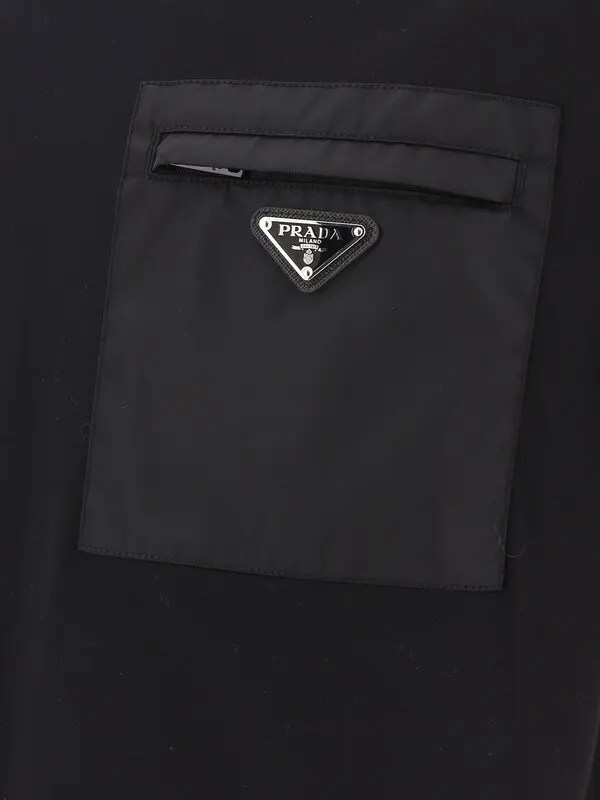 Prada Logo Patch Pocket T-shirt - Black