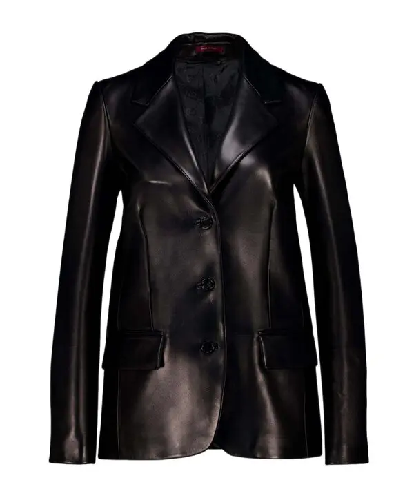 Gucci Shiny Leather Single-breasted Jacket