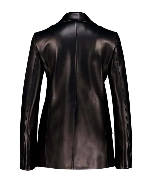 Gucci Shiny Leather Single-breasted Jacket